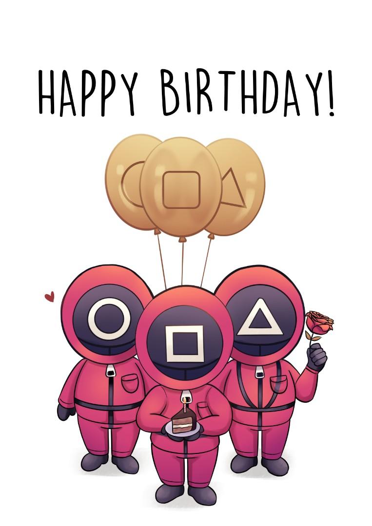 Squid Game Birthday Card, Hobbies & Toys, Stationery & Craft, Art ...