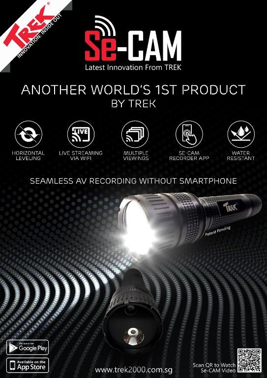 Trek SE-CAM Torchlight with Built in Camera, Furniture & Home Living ...