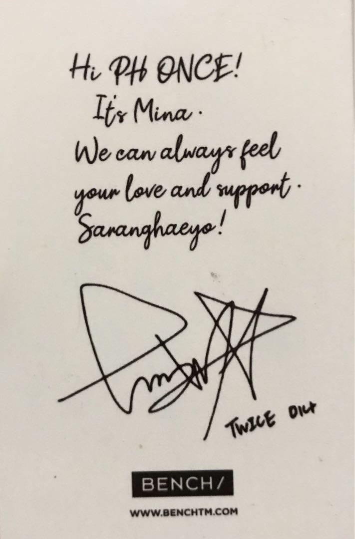 TWICE x Bench Photocard PC V2 Mina, Hobbies & Toys, Memorabilia ...