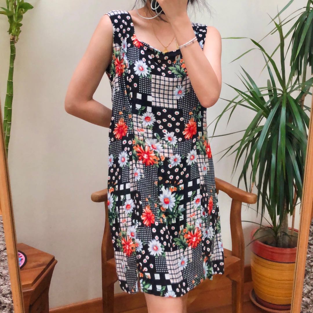 Vintage Thrifted Patchwork Summer Dress, Women's Fashion, Dresses ...
