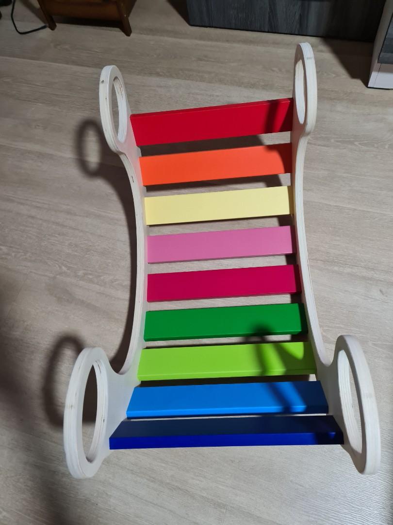 Wooden Rainbow Rocker for kids 2-5years, Babies & Kids, Baby Nursery ...