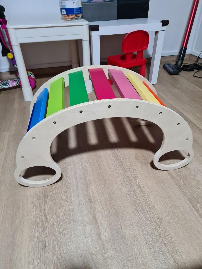 Wooden Rainbow Rocker for kids 2-5years, Babies & Kids, Baby Nursery ...