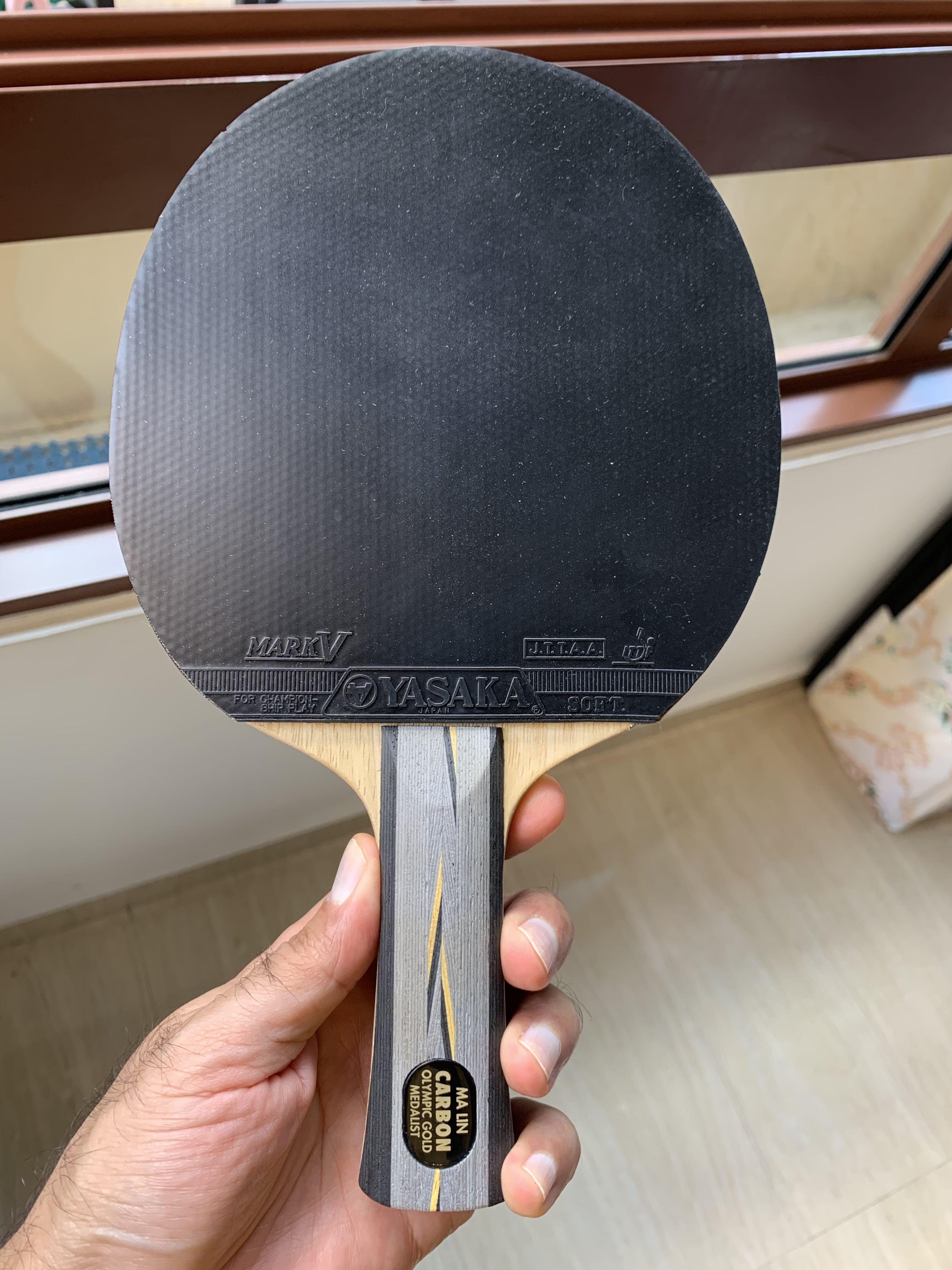 YASAKA Ma Lin Carbon TABLE TENNIS with MARK V RUBBER, Sports Equipment, Sports & Games, Racket ...
