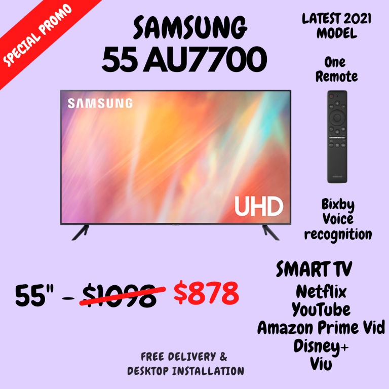 55 inch Samsung AU7700 / AU8000 / AU8100 - AirSlim - 55AU7700 ...