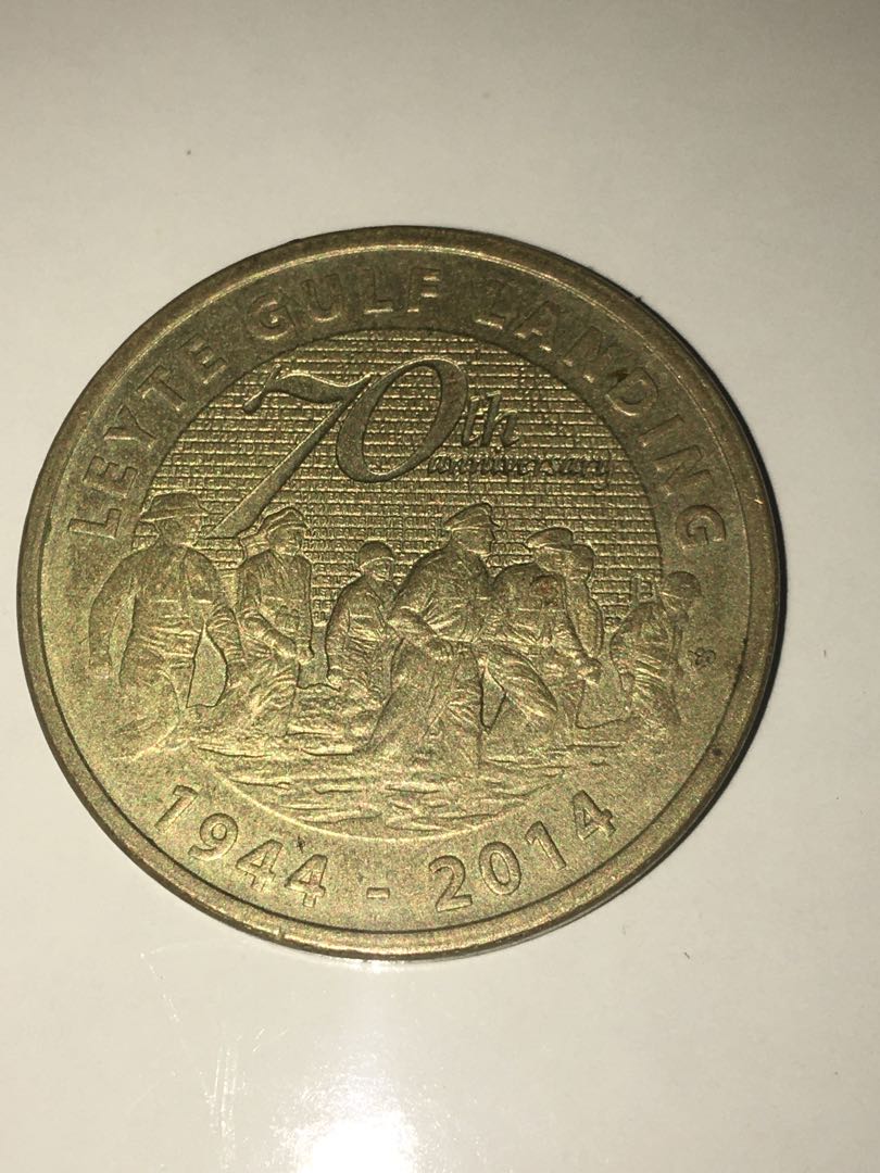 BSP 5 peso commemorative coin 70th anniversary Leyte Gulf Landing ...