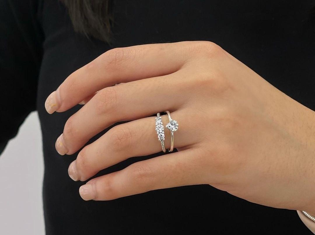 ‼️ SUPER SALE ‼️ PANDORA THREE STONE RING AND SOLITAIRE RING 980 each ...