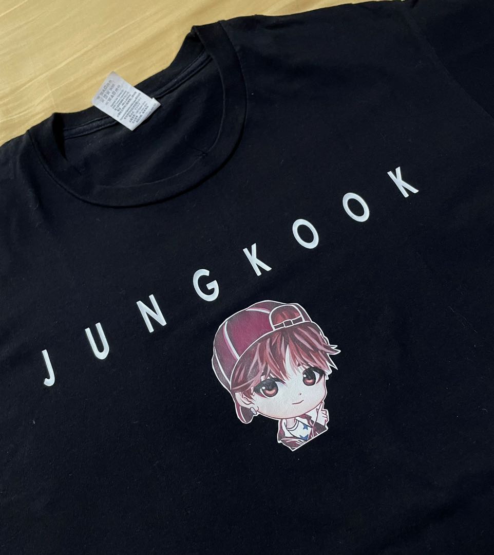 BTS Jungkook cartoon t-shirt / BTS cartoon t-shirt, Women's Fashion ...