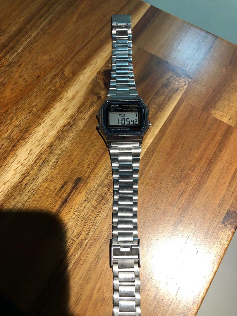 Casio Men's A158WA-1DF Stainless Steel Digital Watch, Men's Fashion, Watches & Accessories ...