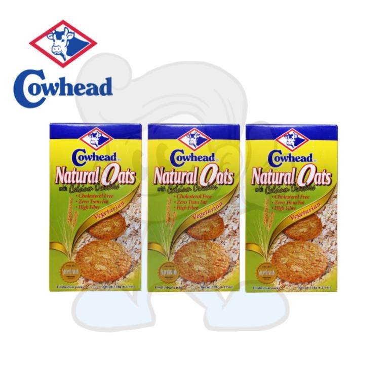 Cowhead Natural Oats with Calcium Crackers (3 x 178g), Food & Drinks ...