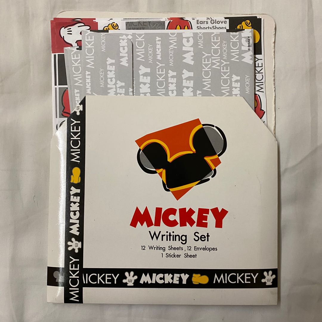 DISNEY Mickey Writing Set, 興趣及遊戲, 手作＆自家設計, 其他 - Carousell