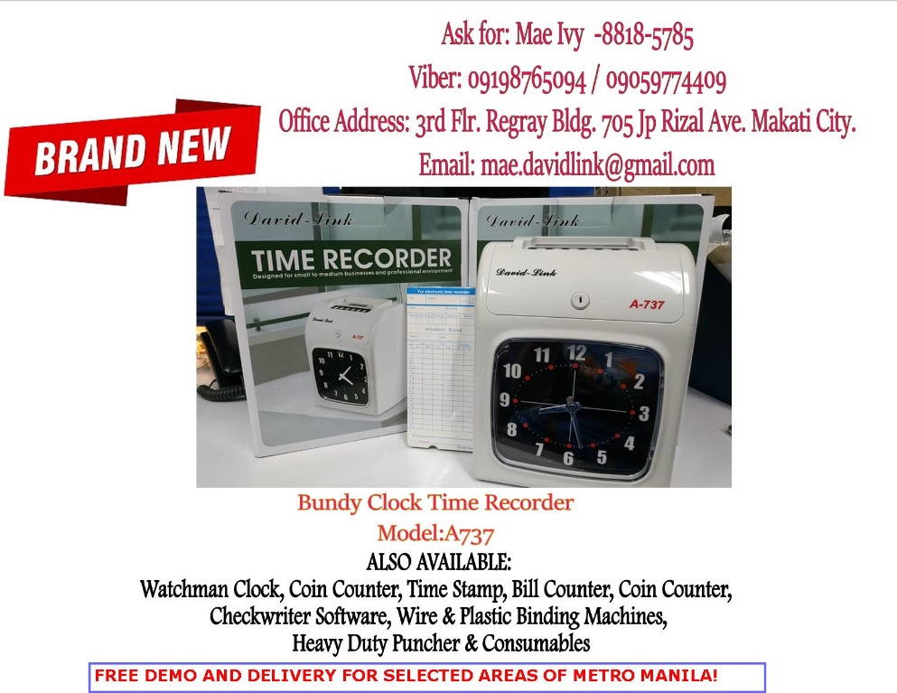 Electronic Bundy Clock Time Recorder, Computers & Tech, Office ...