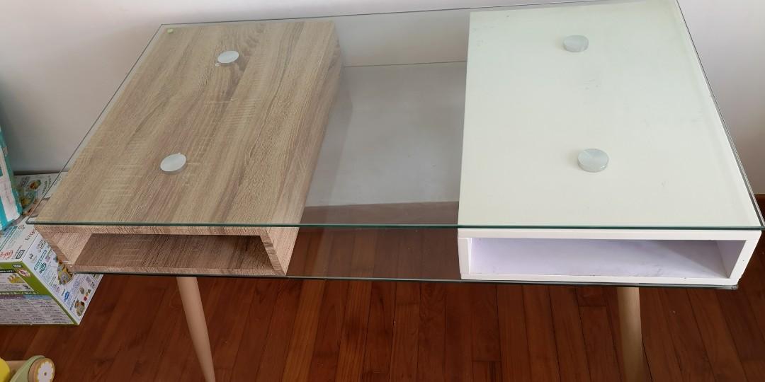 Glass Study Desk, Furniture & Home Living, Furniture, Tables & Sets on ...