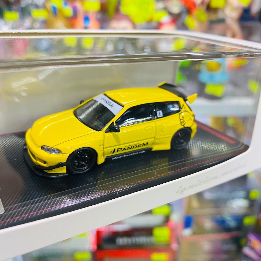 Ignition Model 1:64 Die-cast Model Car IG1416 Honda Civic Yellow IG 本田 ...