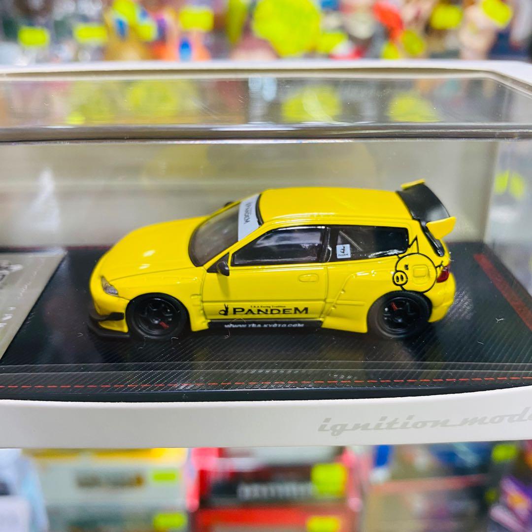 Ignition Model 1:64 Die-cast Model Car IG1416 Honda Civic Yellow IG 本田 ...