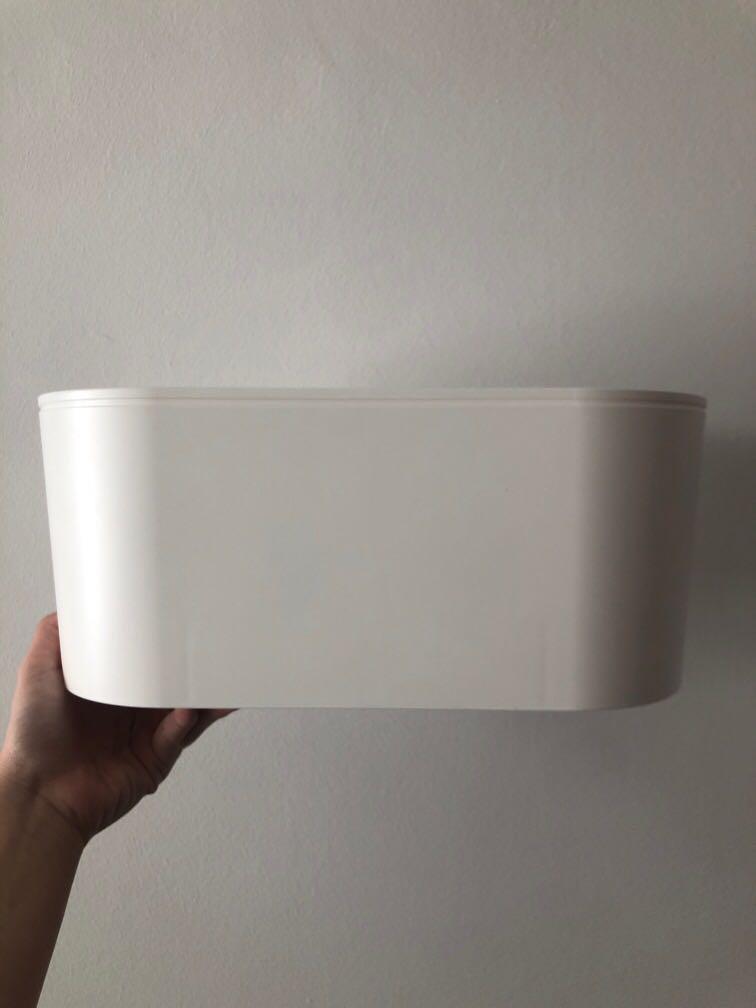 [IKEA] ROMMA Cable Management box with lid, white, Furniture & Home ...