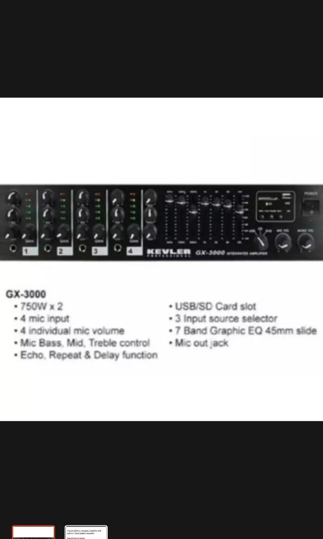 Kevler gx3000 amplifier, Audio, Other Audio Equipment on Carousell