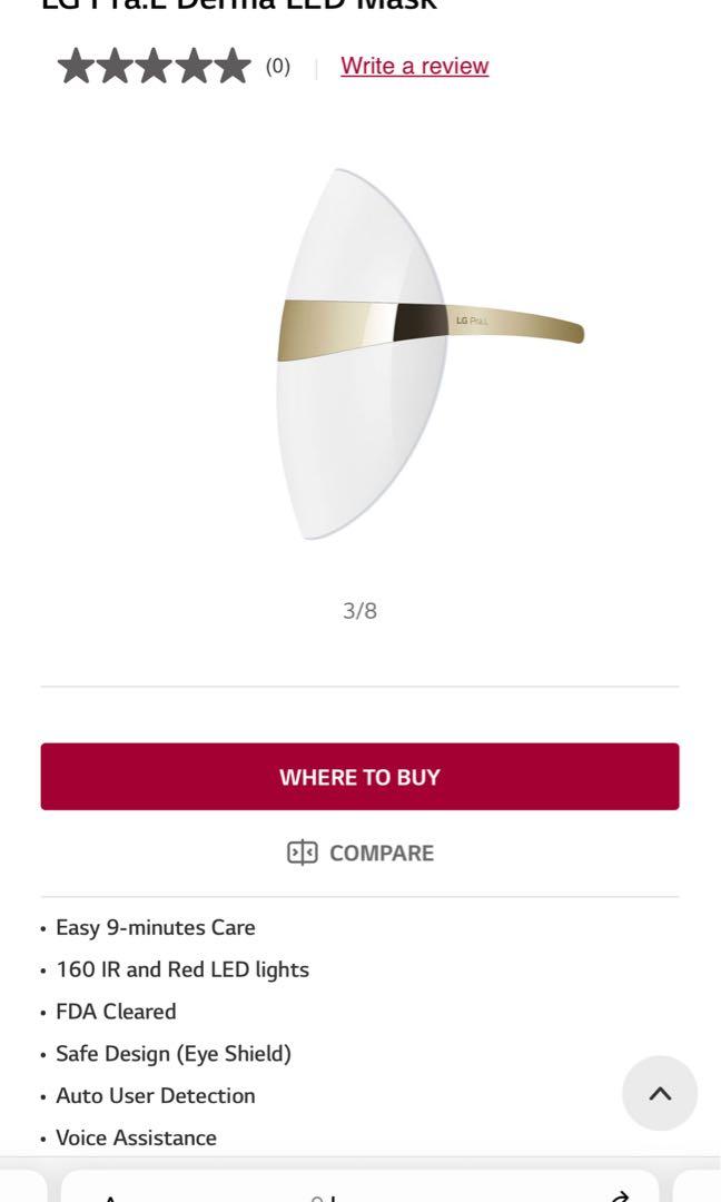 LG Pra.L Derma LED Mask for home spa, Beauty & Personal Care, Face ...