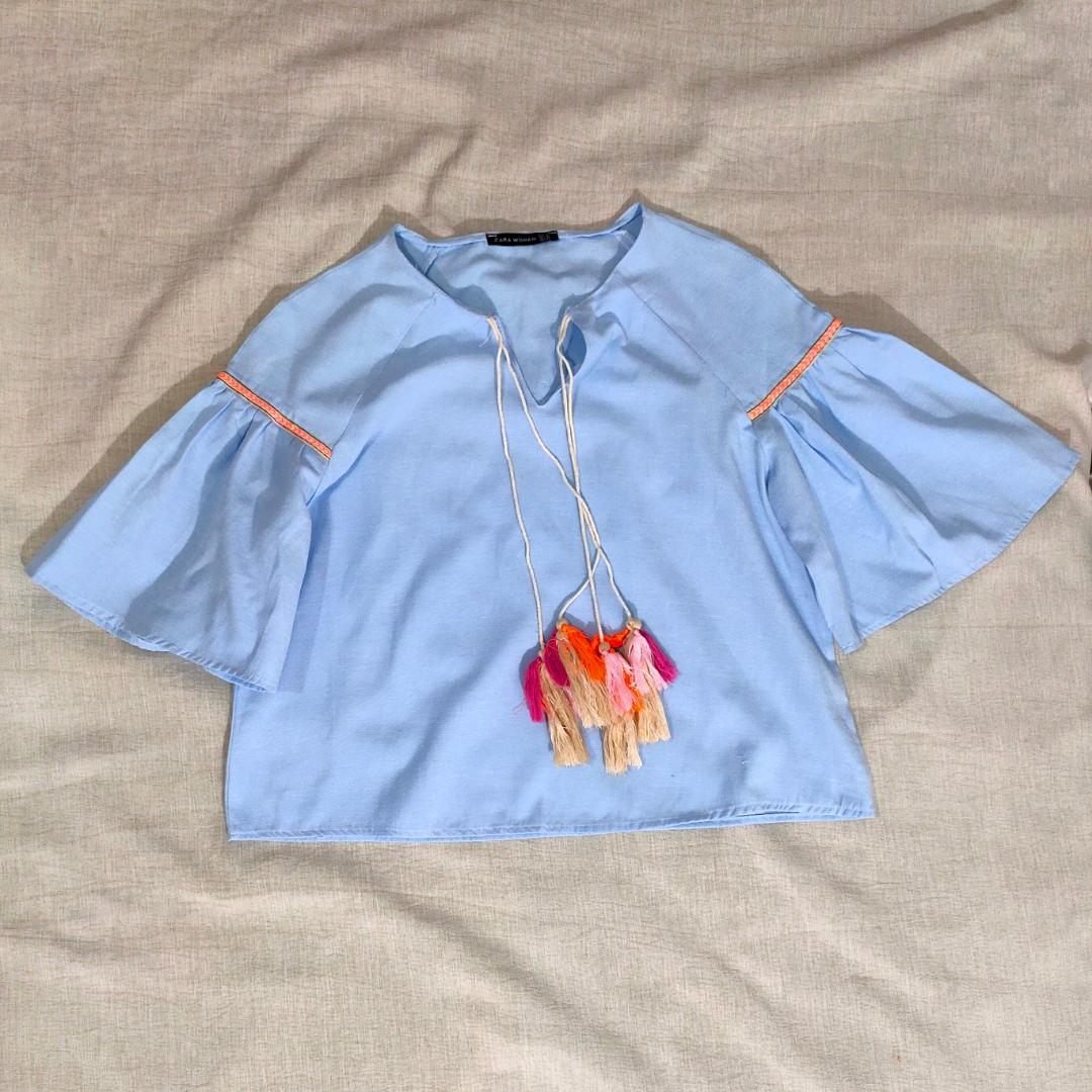 Light Blue Summer Top, Women's Fashion, Tops, Blouses on Carousell