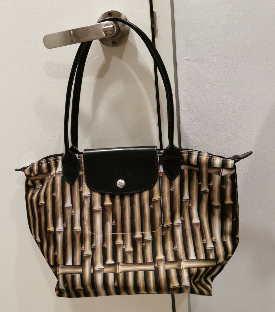 Longchamp Pliage (Bamboo Print), Women's Fashion, Bags & Wallets ...