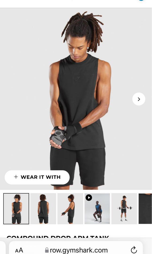 [M] Gymshark compound drop arm tank, Men's Fashion, Activewear on Carousell