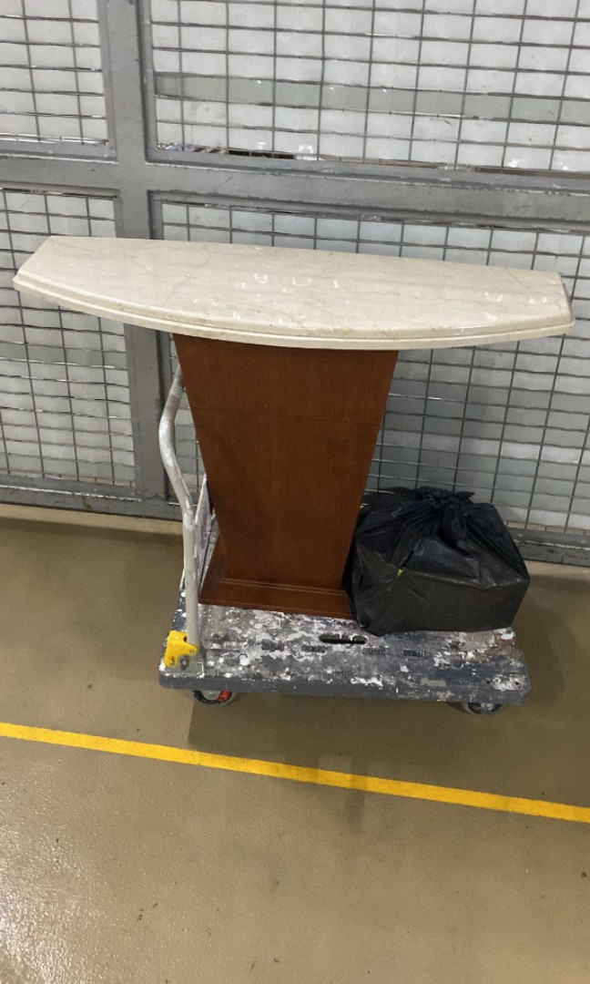 Marble top timber stand, Furniture & Home Living, Furniture, Tables ...