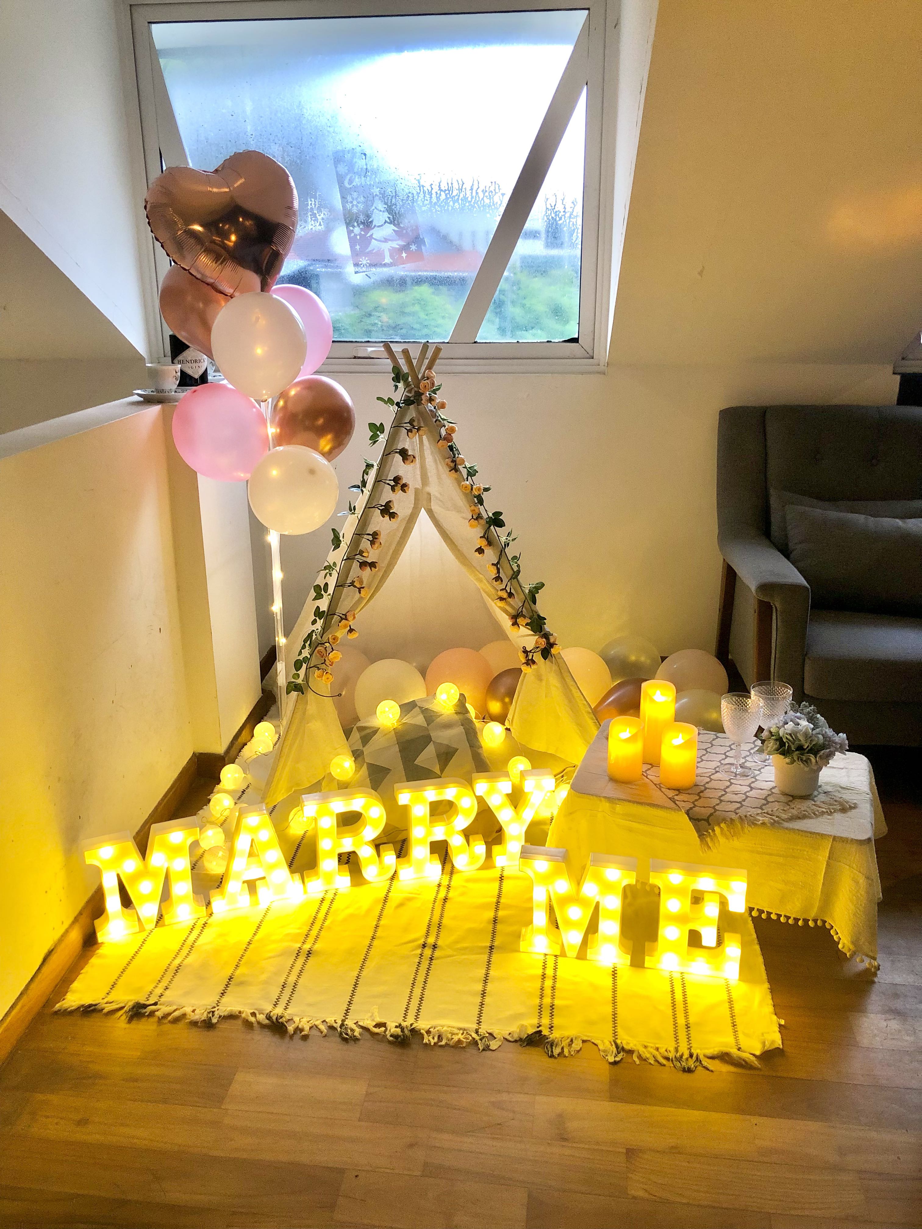 Marriage proposal props / wedding / set up / marry me / romantic ...