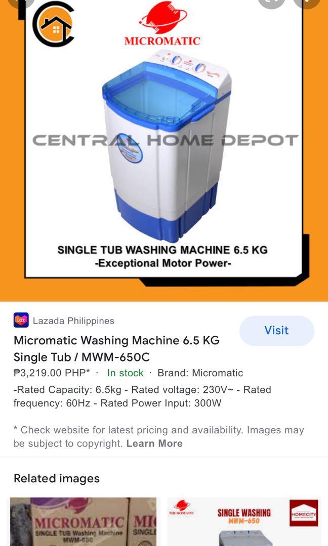Micromatic single tub washing machine, TV & Home Appliances, Other Home ...
