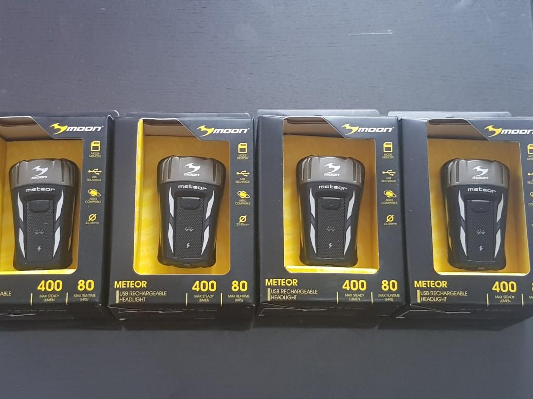 Moon Meteor 400 Lumen USB Light, Titanium edition, Sports Equipment ...