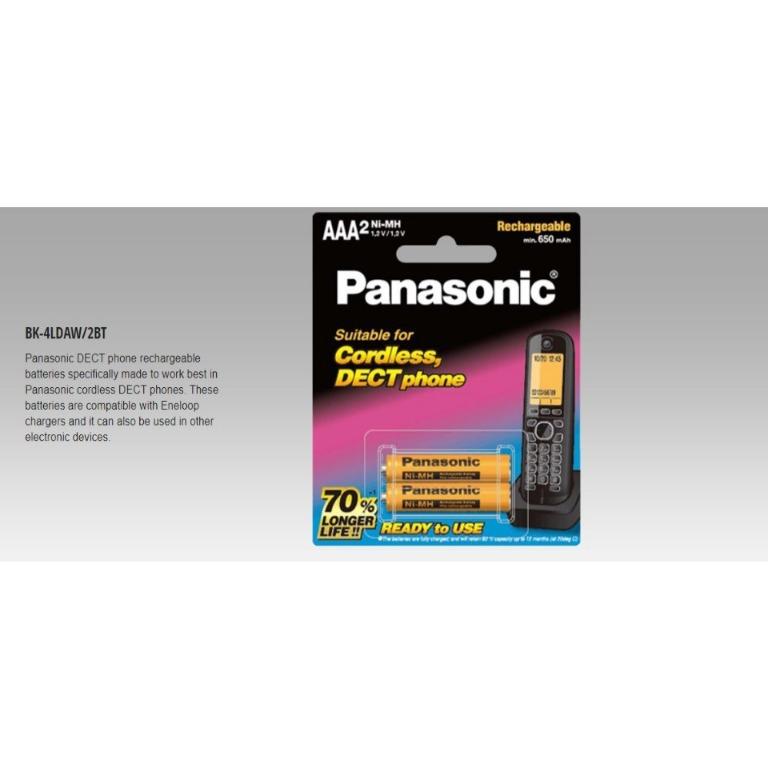 Panasonic BK-4LDAW/2BT AAA Rechargeable Battery Ni-MH 1.2V, Photography ...
