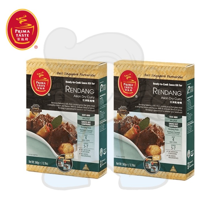 Prima Taste Sauce Kit for Rendang Asian Dry Curry, (2 x 360g), Food ...