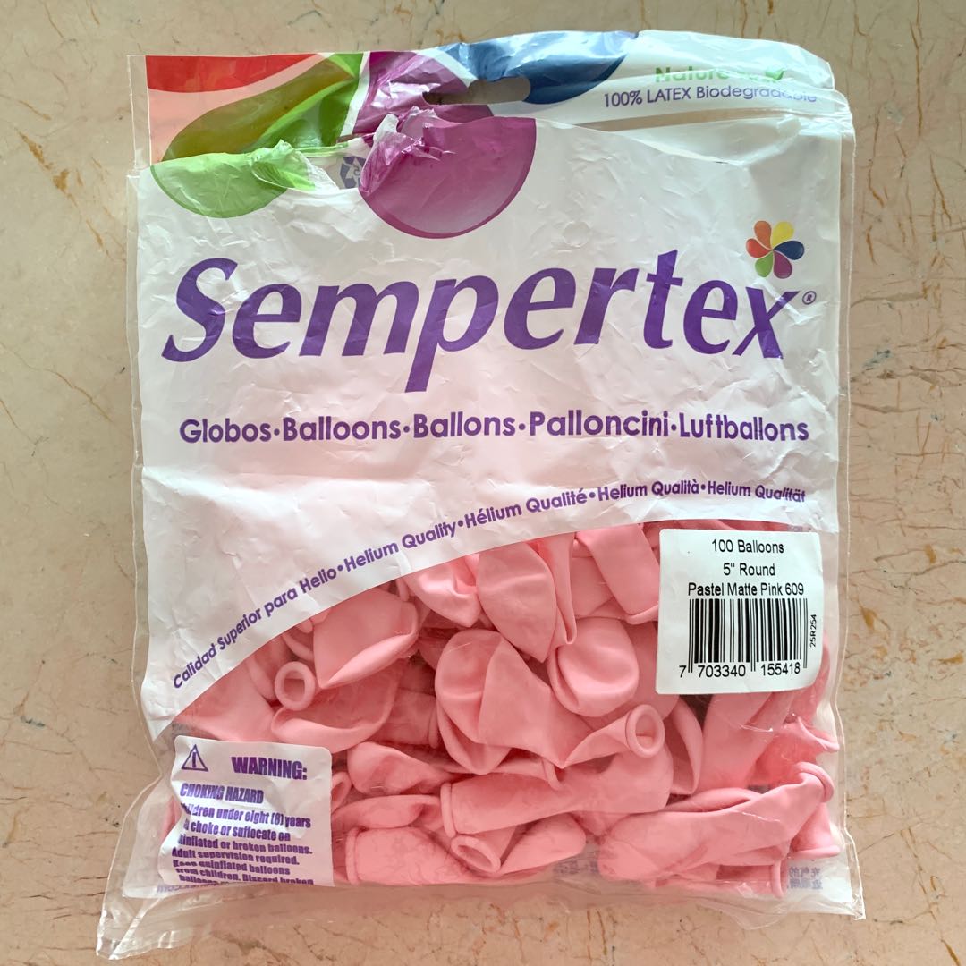 Sempertex 5” Pastel Pink Balloons, 興趣及遊戲, 玩具 & 遊戲類 - Carousell