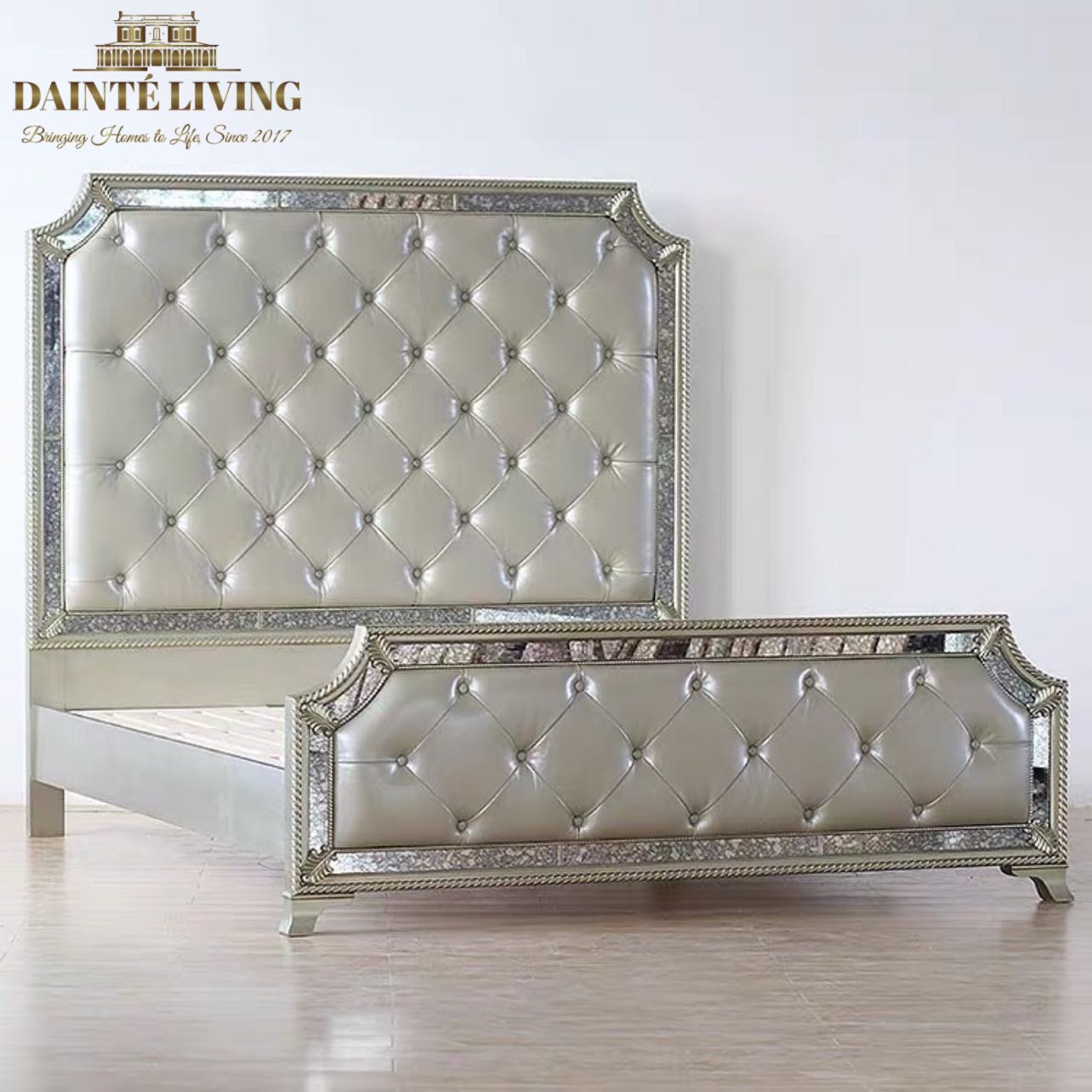 SWAIN Antique Mirror Bed Frame | Bespoke, Furniture & Home Living ...