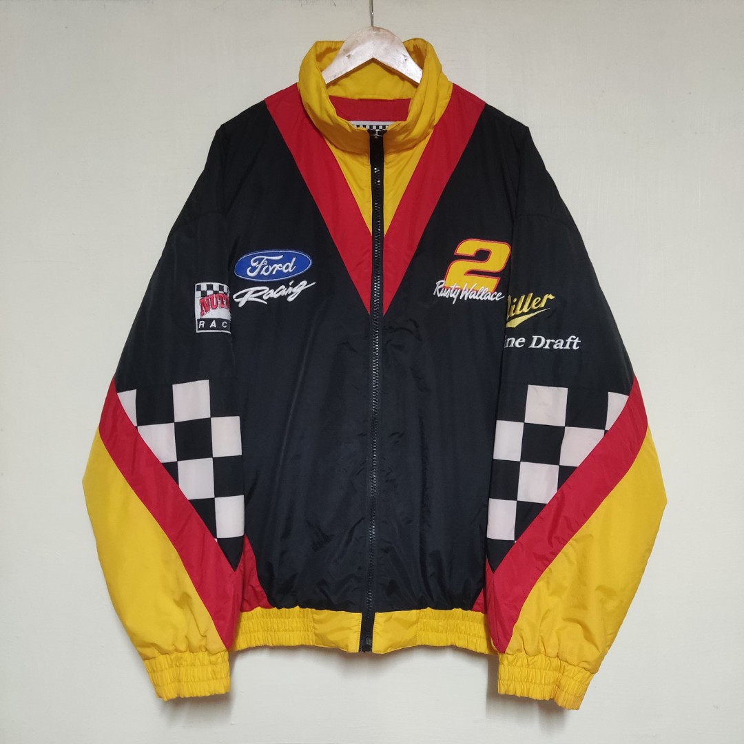 Vintage 90s NASCAR Rusty Wallace #2 Miller Genuine Draft Jacket (NUTMEG ...