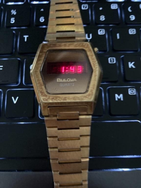 Vintage BULOVA led watch, Luxury, Watches on Carousell