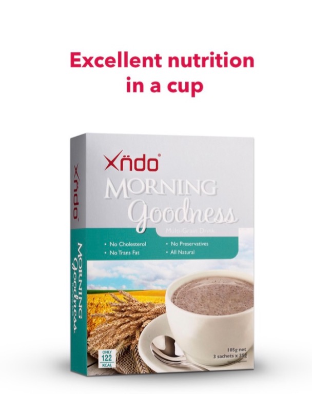 Xndo Morning Goodness Multi-Grain Drink 3s, Health & Nutrition, Health ...