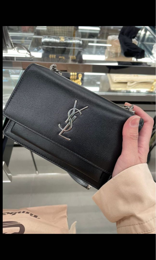 ysl black mini sunset bag, Women's Fashion, Bags & Wallets, Cross-body ...