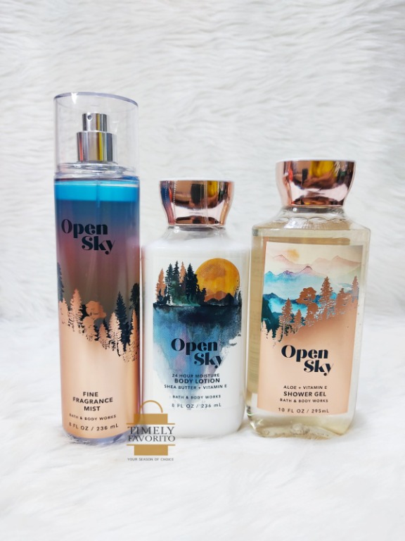 BBW Open Sky Fine Fragrance Mist/Lotion/Shower Gel, Beauty & Personal ...