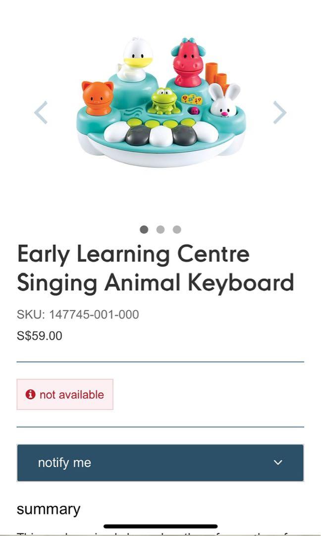 BN Early Learning Centre Singing Animal Keyboard, Babies & Kids, Infant ...