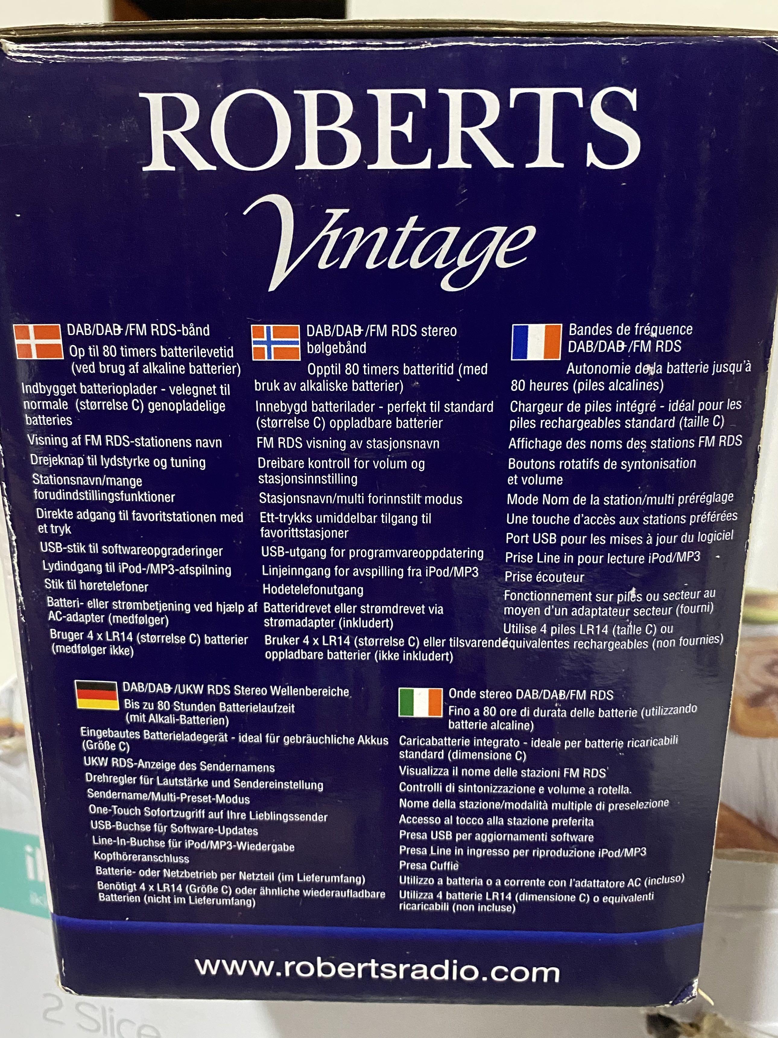 Brand new Roberts Vintage digital portable radio, Audio, Portable Music ...