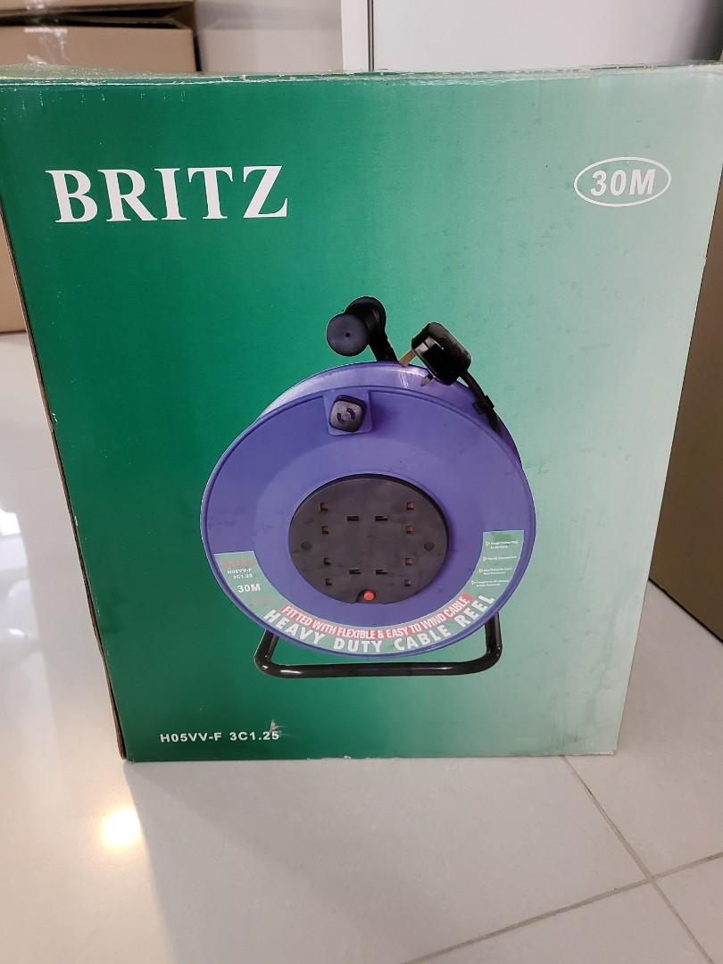 BRITZ 30m Cable Reel, Furniture & Home Living, Home Improvement ...