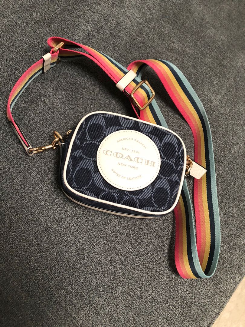 Coach mini Dempsey Camera Bag Signature Jacquard Patch Denim, Luxury ...