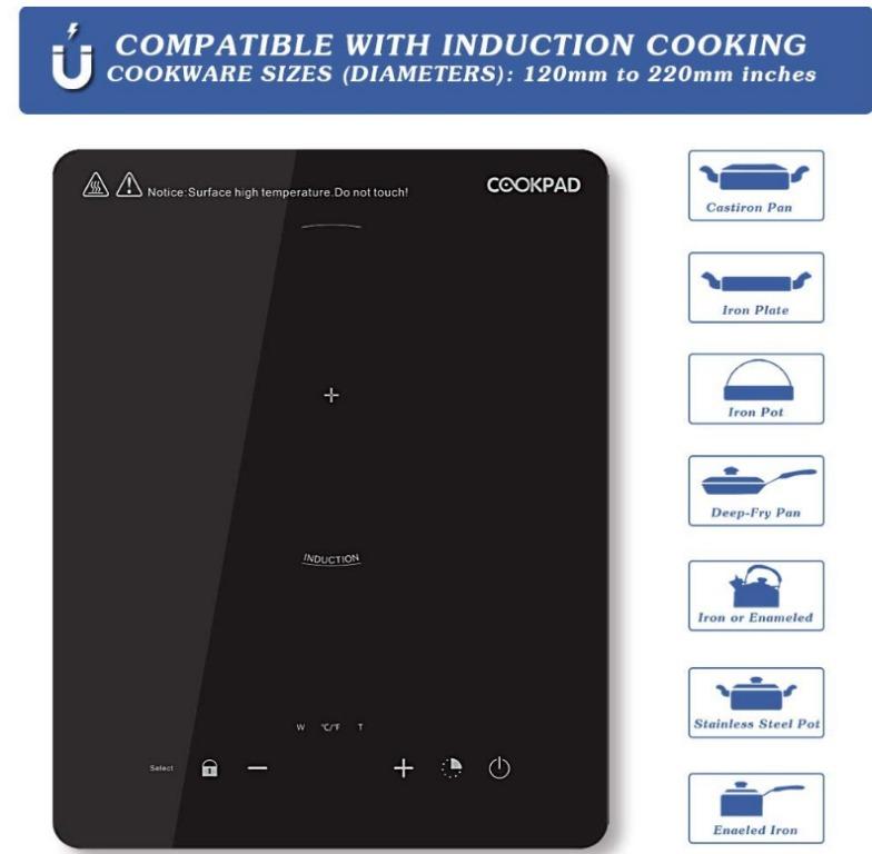 (FREE DELIVERY + WARRANTY) COOKPAD Induction Hob,Single Cooktop ...