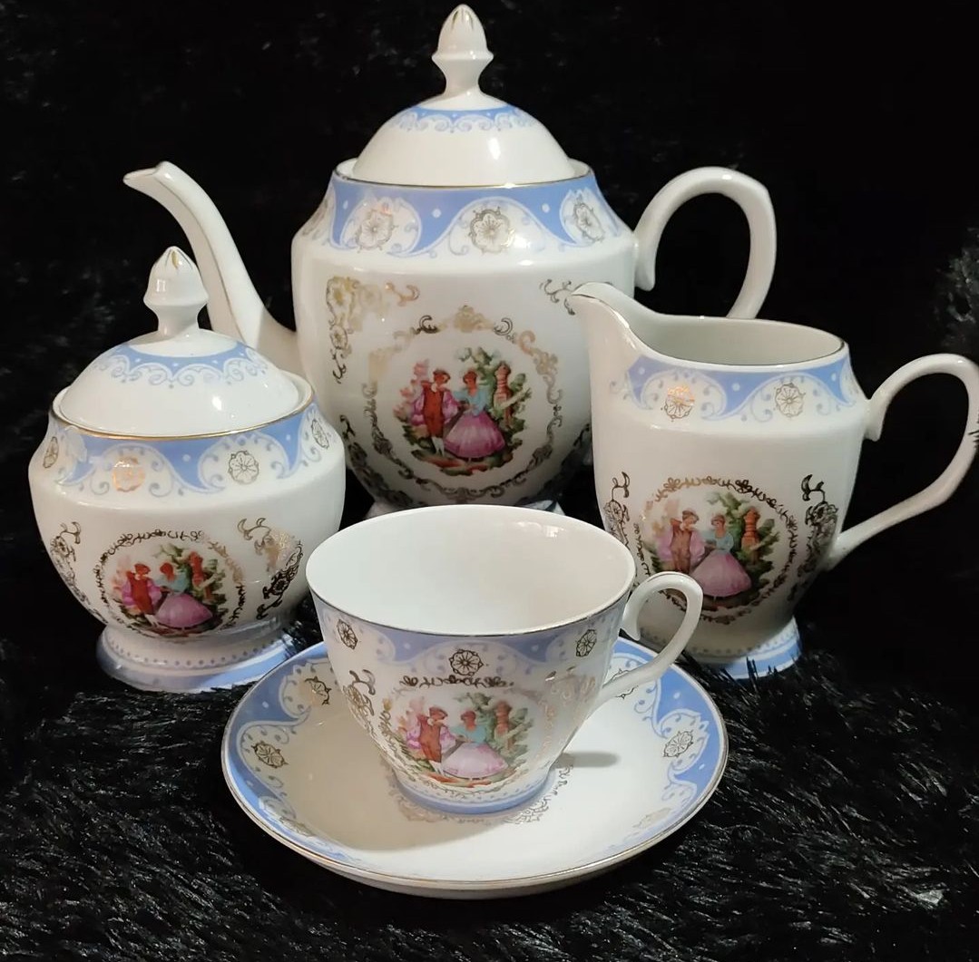 Courting couple tea set (13 pieces), Furniture & Home Living ...