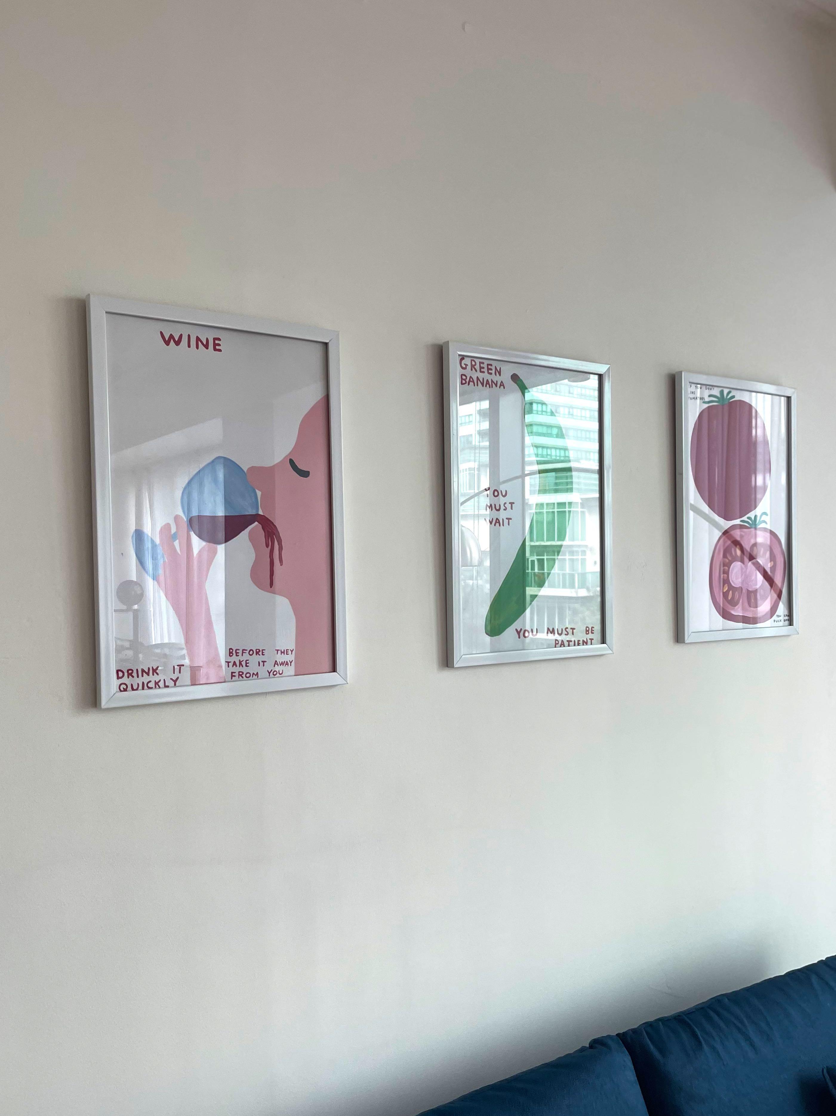 David Shrigley Posters with Frame (set of 3), Furniture & Home Living ...