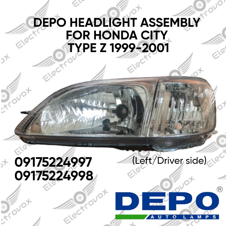 Depo Headlight Assembly for Honda City Type Z 1999-2001, Car Parts ...