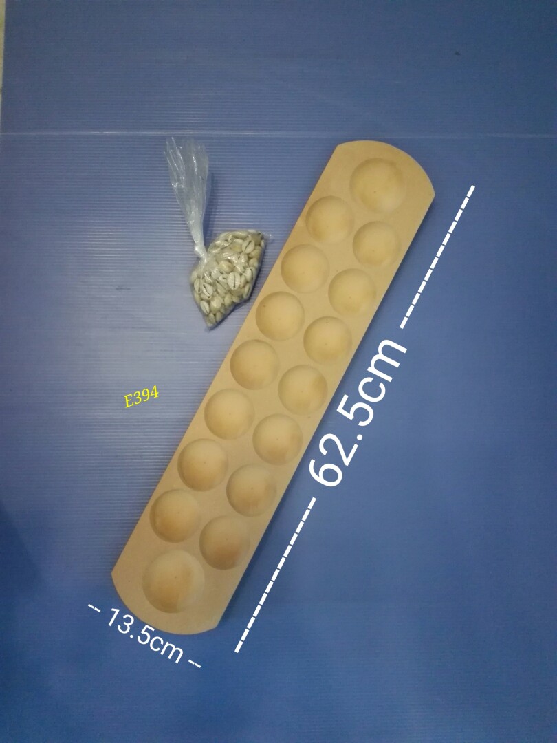E394 - DIY Paintable Wooden Congkak With Shell Seeds, Hobbies & Toys ...