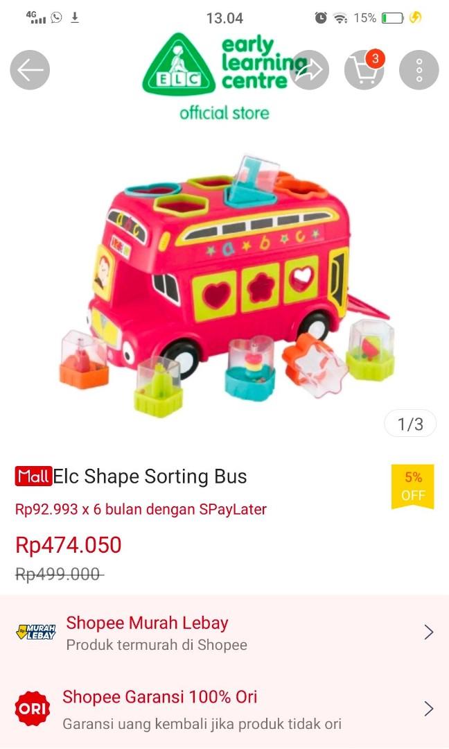 ELC shape sorting bus, Bayi & Anak, Mainan & Baby Walker di Carousell