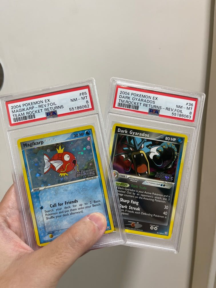 EX team rocket returns dark magikarp Gyarados psa 8 set, Hobbies & Toys ...