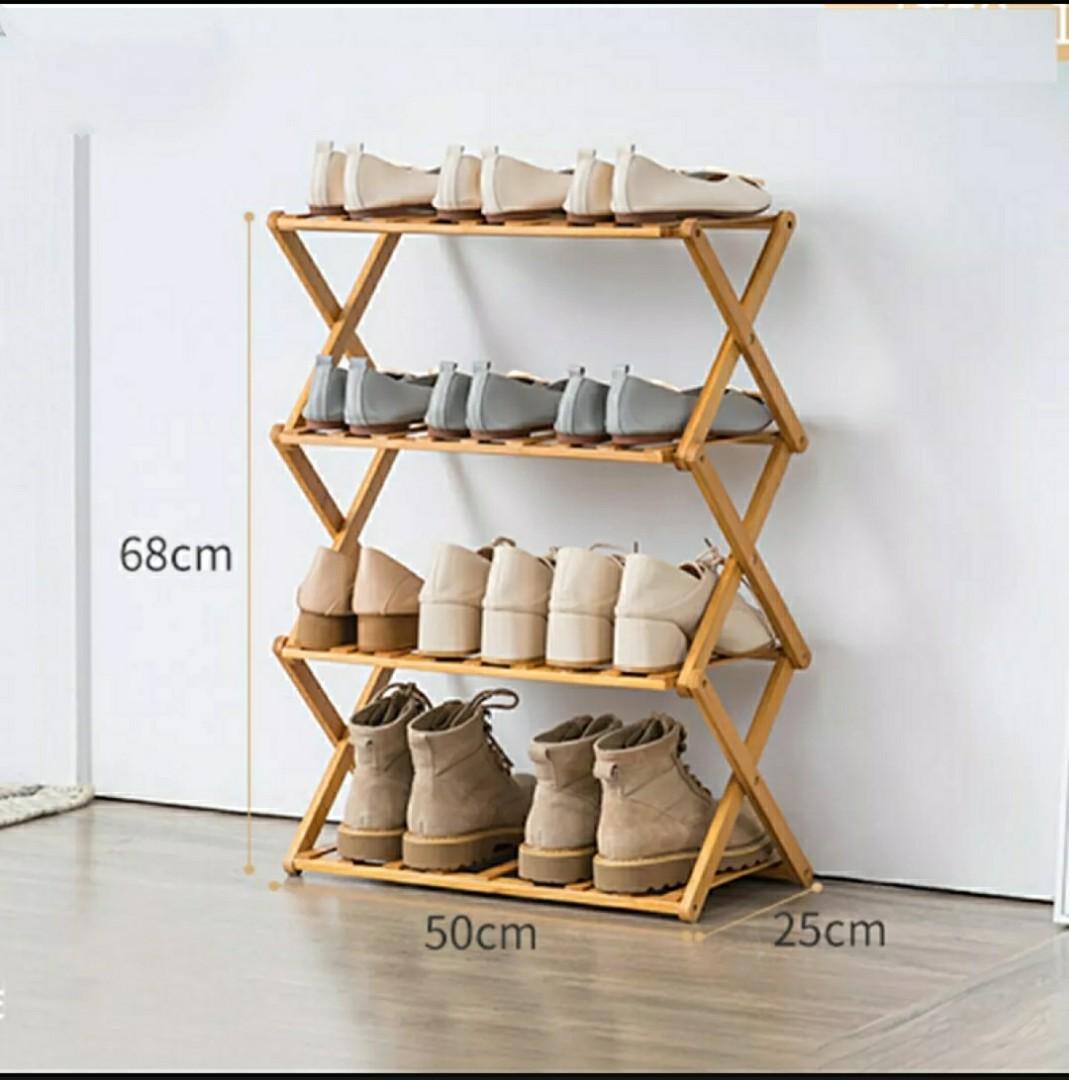 Foldable Bamboo Japanese Rack Shoe Plant, Furniture & Home Living ...