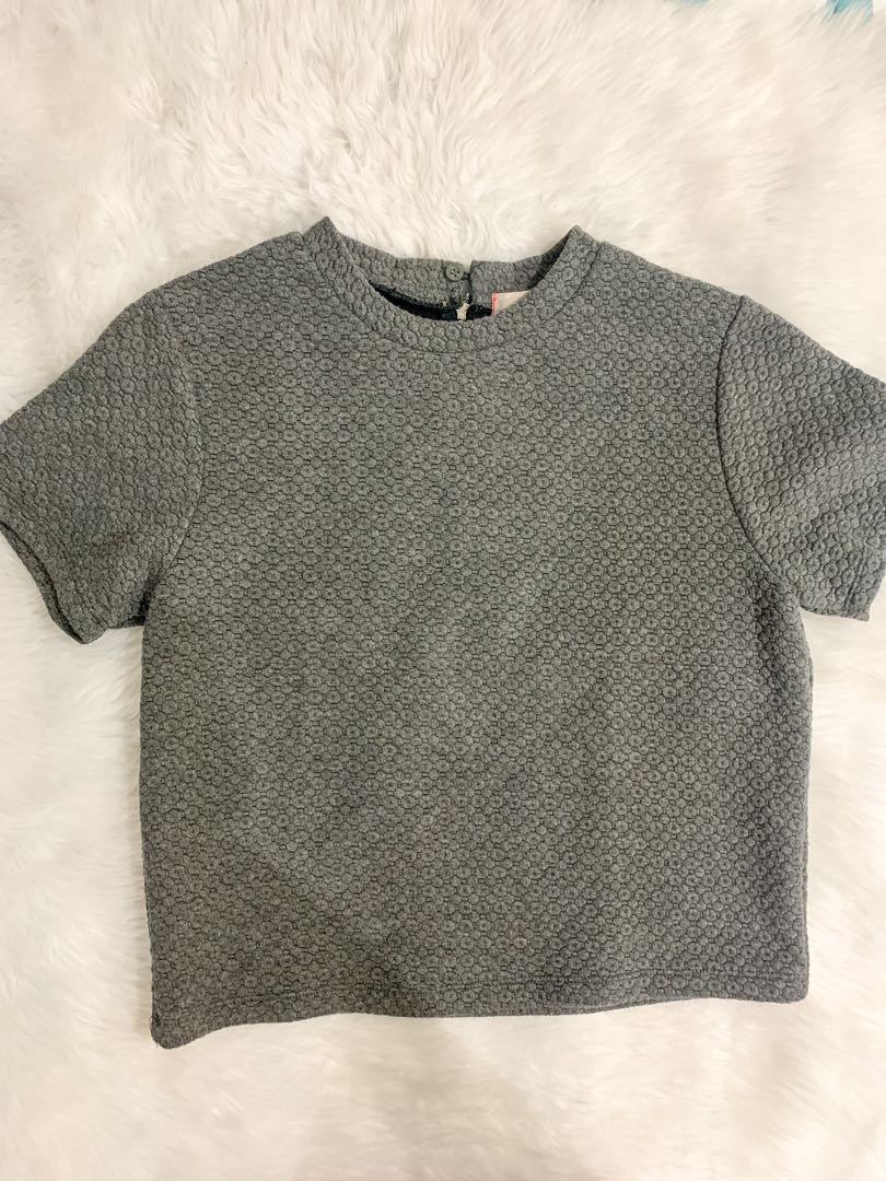 Gray Top, Women's Fashion, Tops, Blouses on Carousell